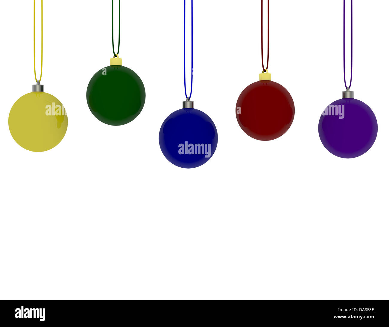 3d Render of Different Color Christmas Ornaments Stock Photo - Alamy
