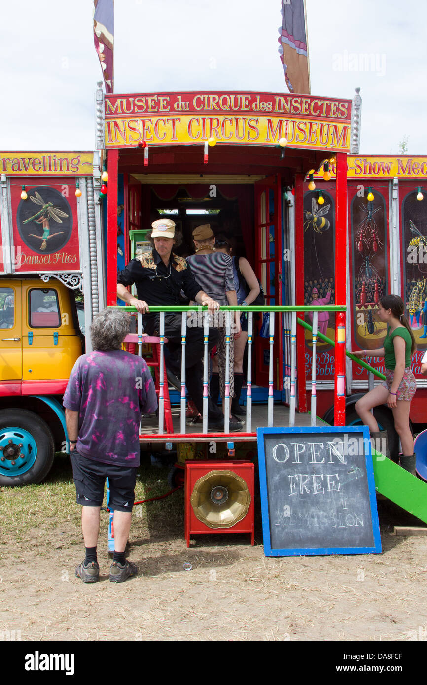 Insect Circus Museum at the Glastonbury Festival, Somerset, England ...