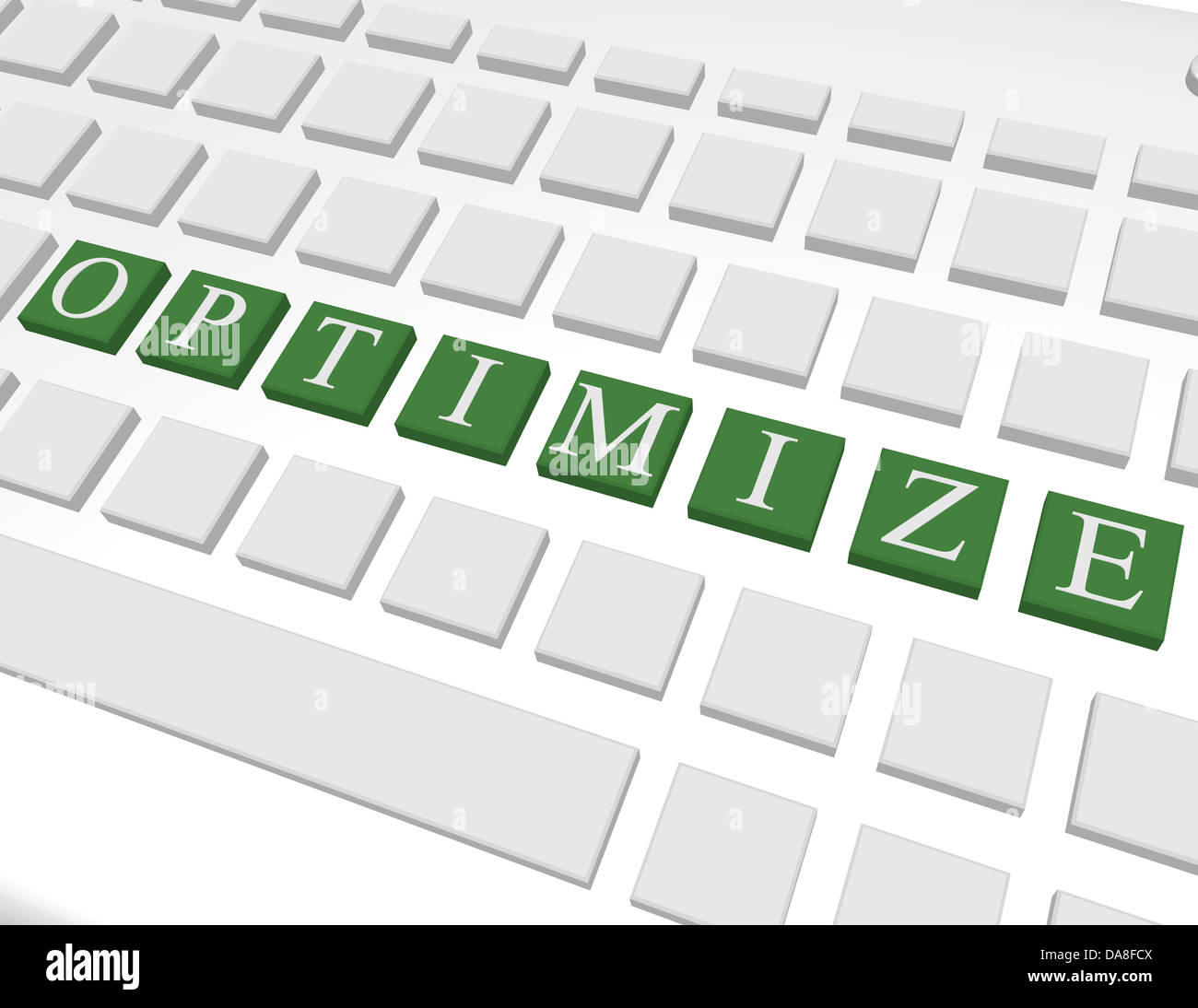 3d Render of a Keyboard Spelling Out Optimize Stock Photo - Alamy