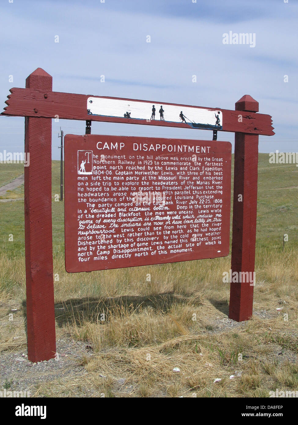 CAMP DISAPPOINTMENT The monument on the hill above was erected by the ...
