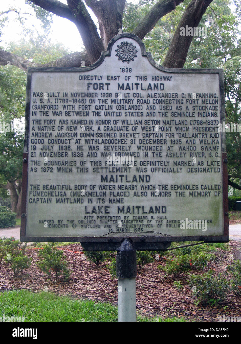 FORT MAITLAND 1838 Fort Maitland was built in November 1838 by Lt. Col ...