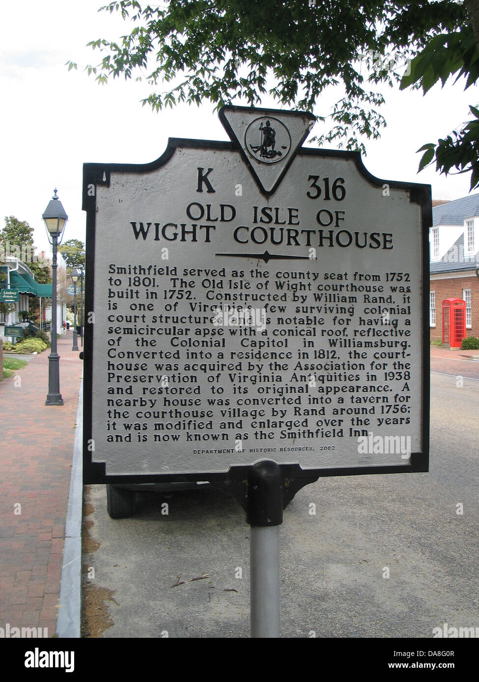 OLD ISLE OF WIGHT COURTHOUSE Smithfield served as the county seat from ...