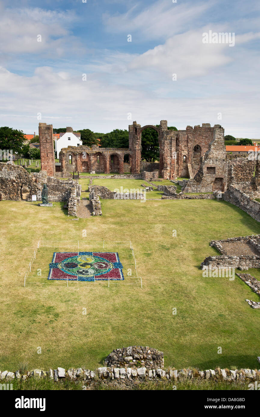 Lindisfarne Priory. Holy Island, Lindisfarne, Northumberland Stock ...