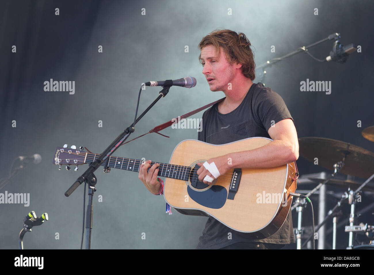 Ben Howard performing on the Pyramid stage at The Glastonbury Festival ...
