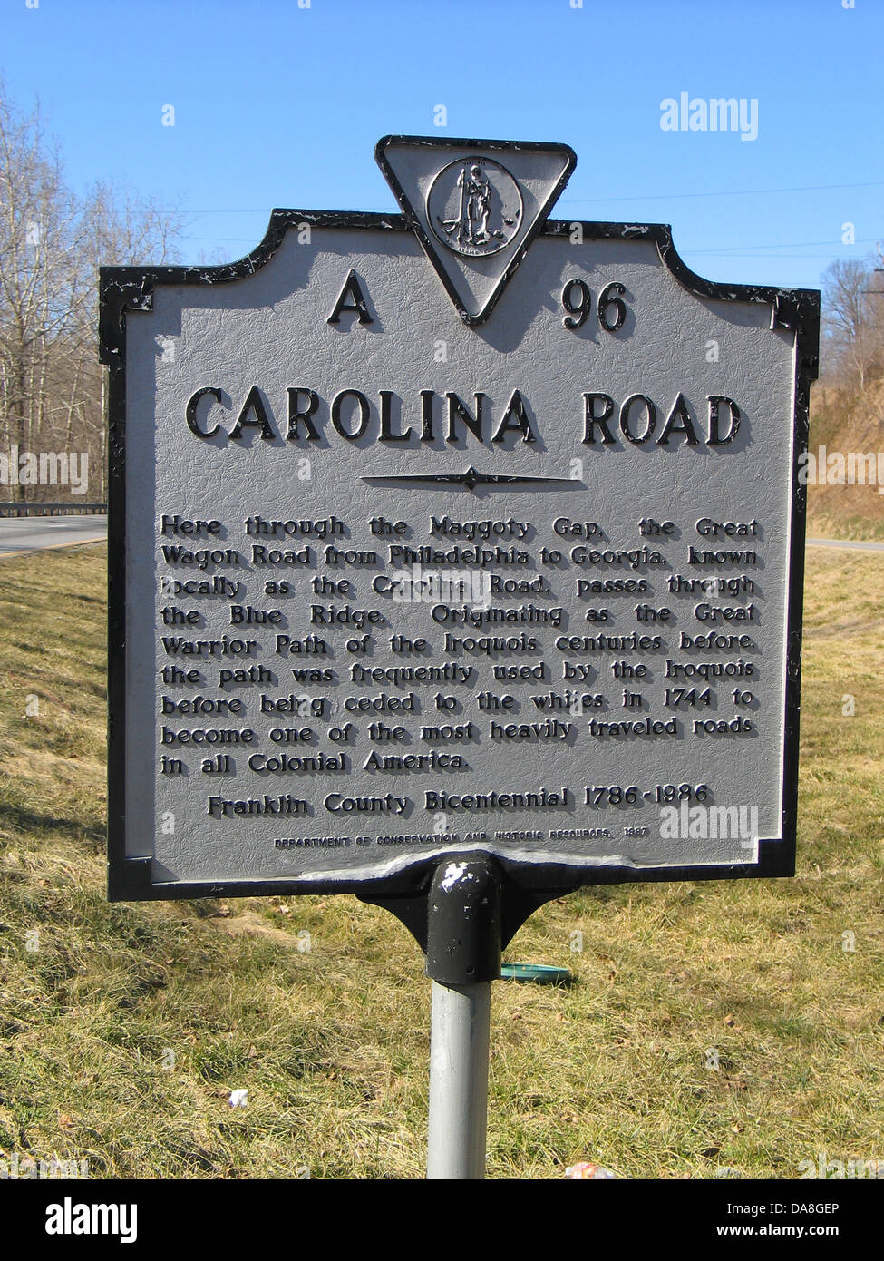 CAROLINA ROAD Here through the Maggoty Gap, the Great Wagon Road from ...