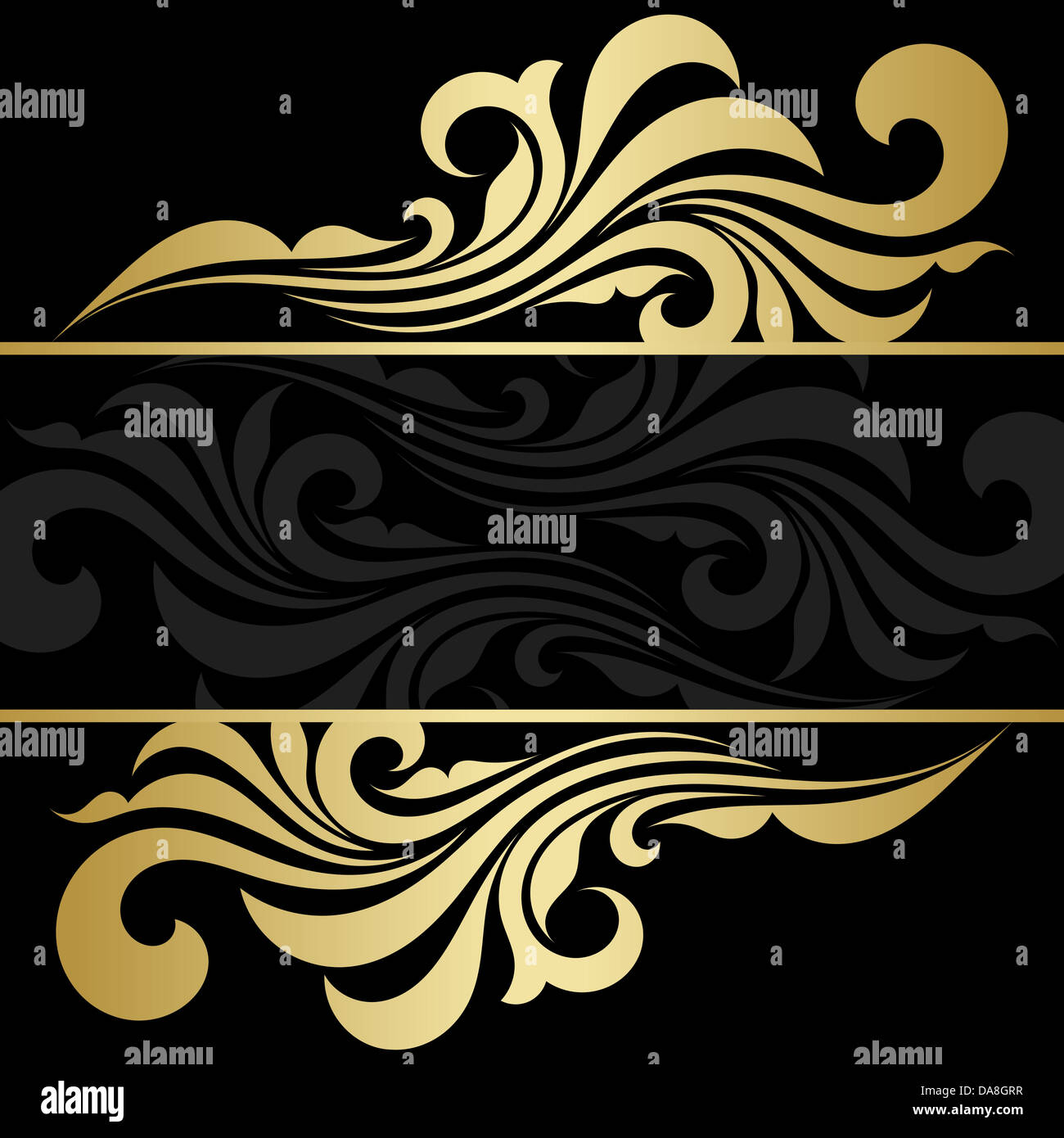 Gold frame. Abstract floral background Stock Photo - Alamy