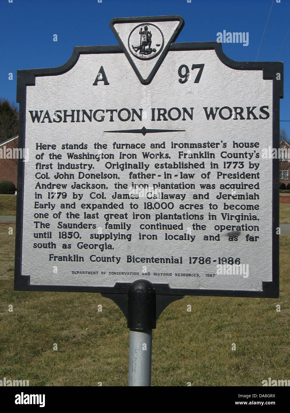 WASHINGTON IRON WORKS Here stands the furnace and ironmaster's house of ...