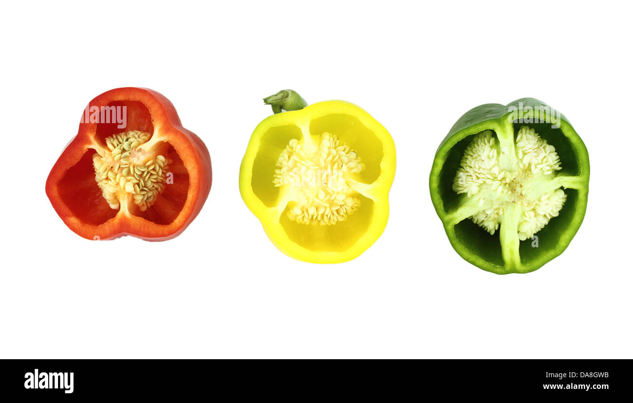 Parts of colorful sweet bell pepper. with a clipping path Stock Photo ...