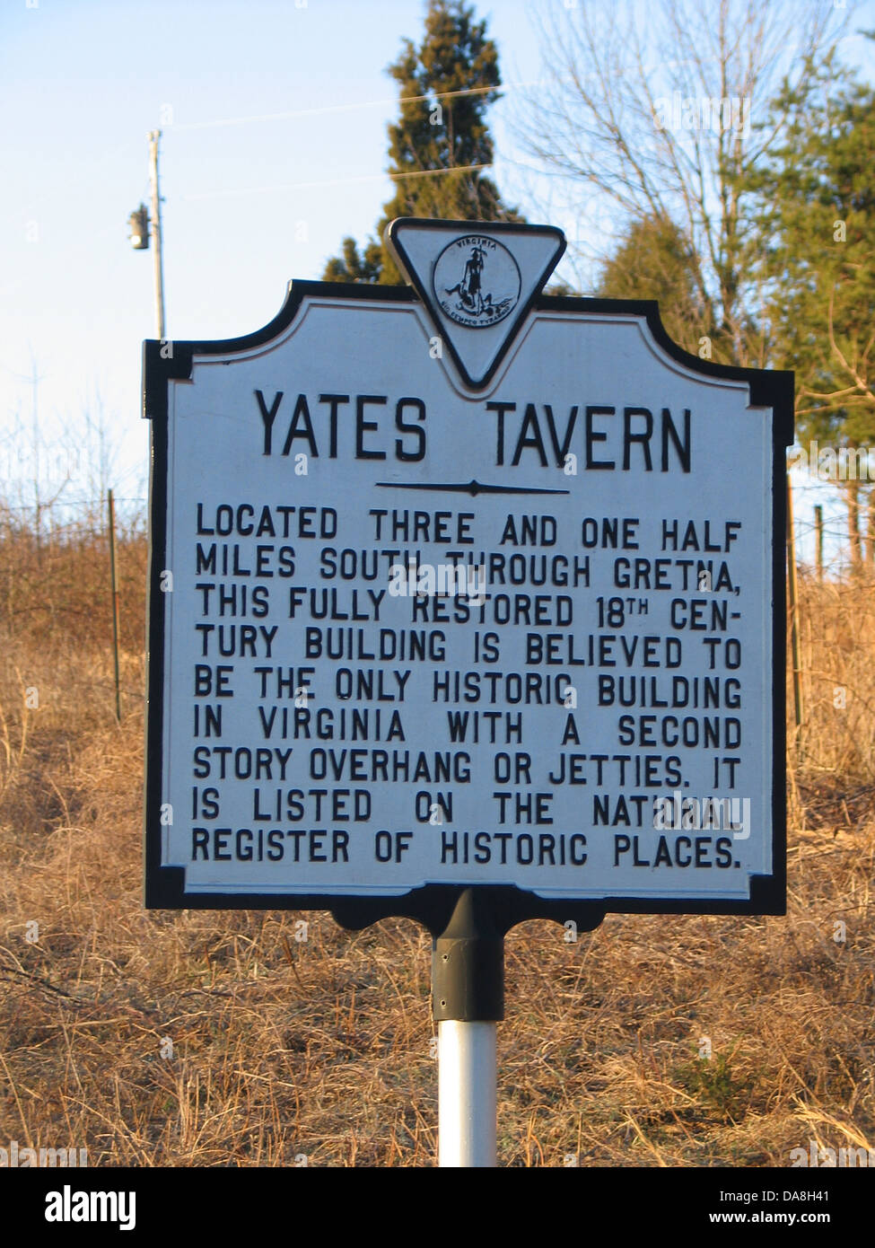 YATES TAVERN Located three and one half miles south through Gretna ...