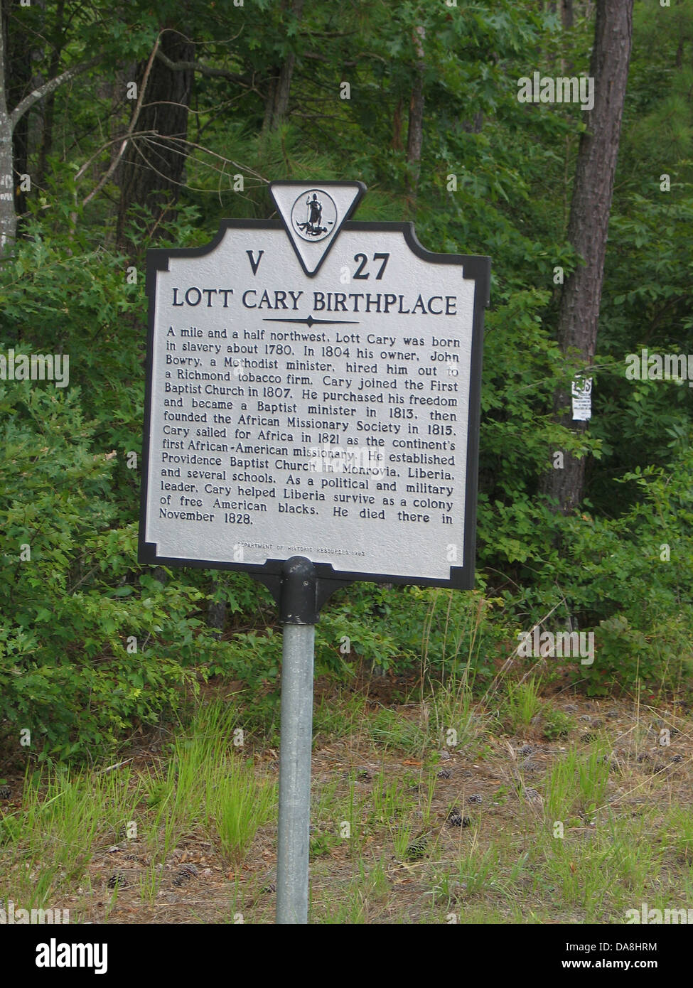 LOTT CARY BIRTHPLACE A mile and a half northwest, Lott Cary was born in ...