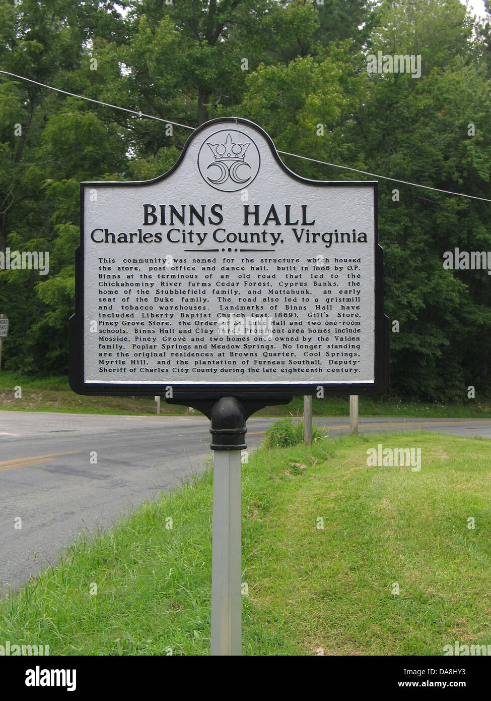 BINNS HALL This community was named for the structure which housed the ...