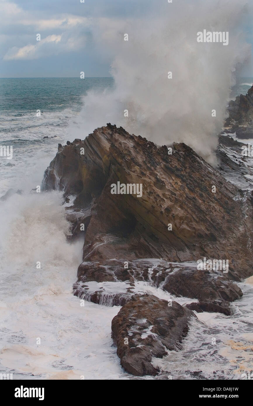 USA, United States, America, Oregon, Coos Bay, Coast, Coastline, Beach ...