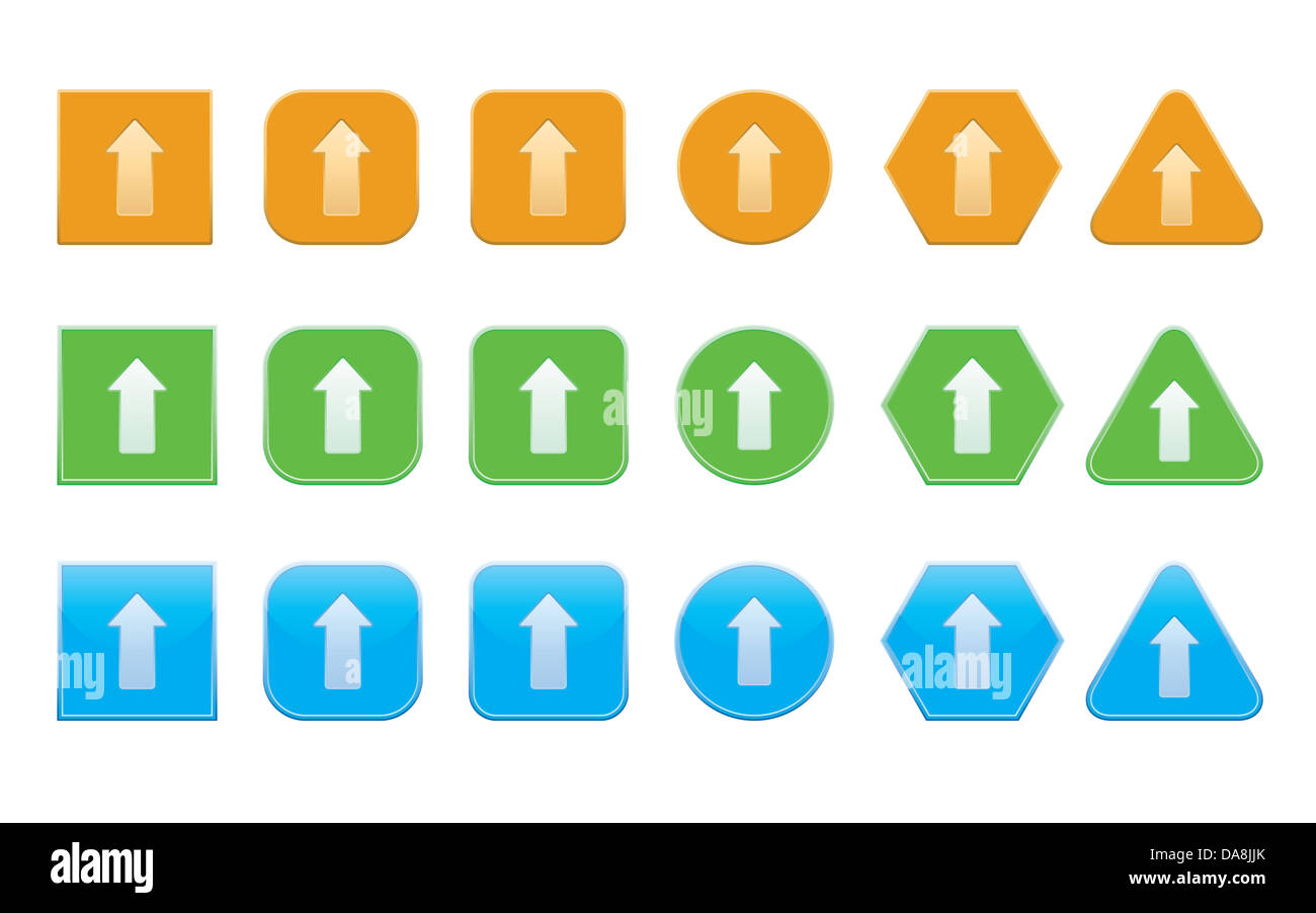 set of up arrow icons of different shape Stock Photo - Alamy