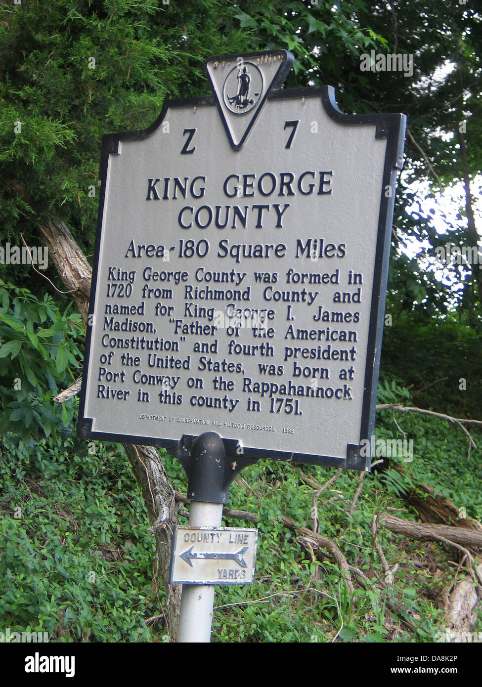 KING GEORGE COUNTY Area-180 Square Miles King George County was formed ...