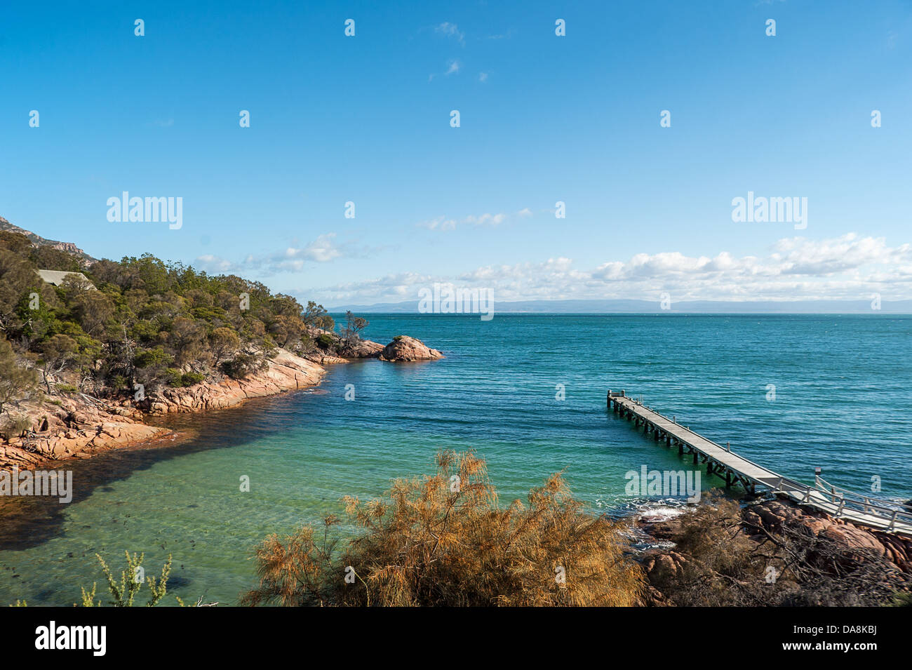 The cove in front of Freycinet Lodge in the Freycinet National Park on ...
