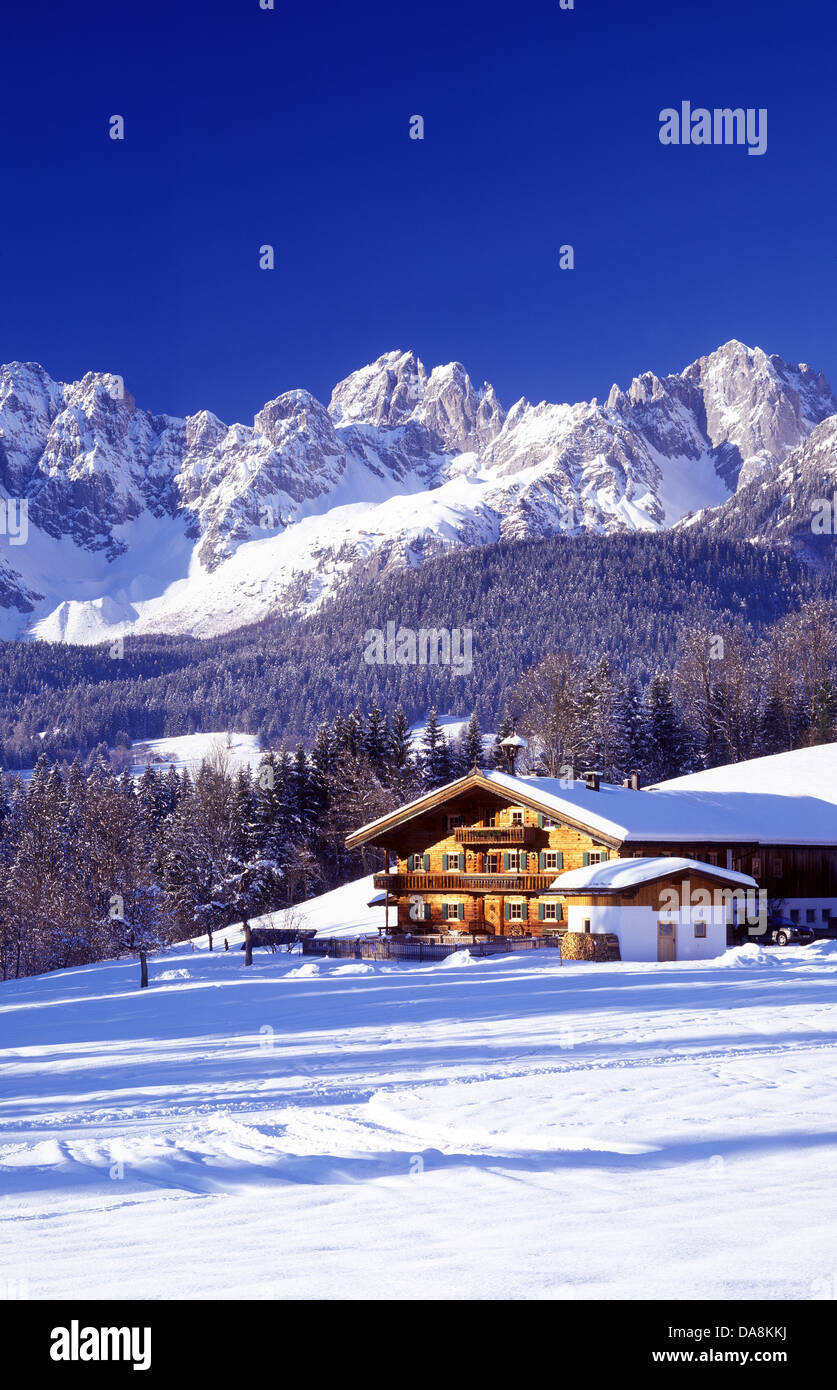 Austria, Europe, Tyrol, Going, Going, Wilder Kaiser, winter, snow ...