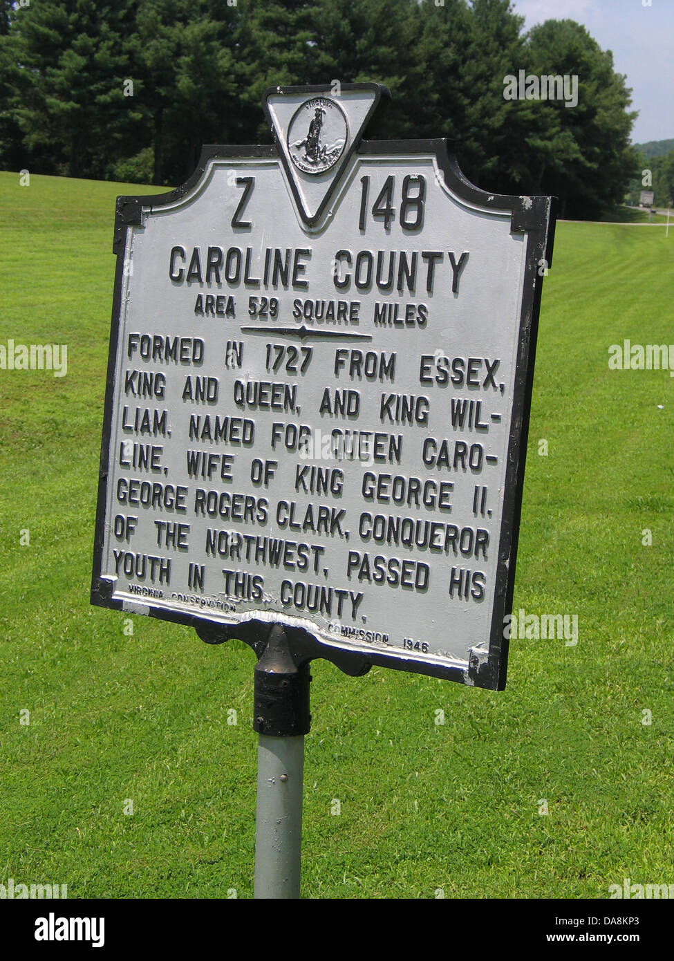 CAROLINE COUNTY Area 529 Square Miles Stock Photo - Alamy