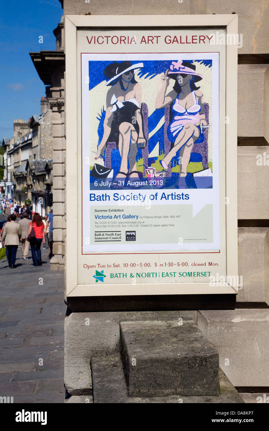Sign for exhibition Victoria Art Gallery, Bath, Somerset, England Stock ...