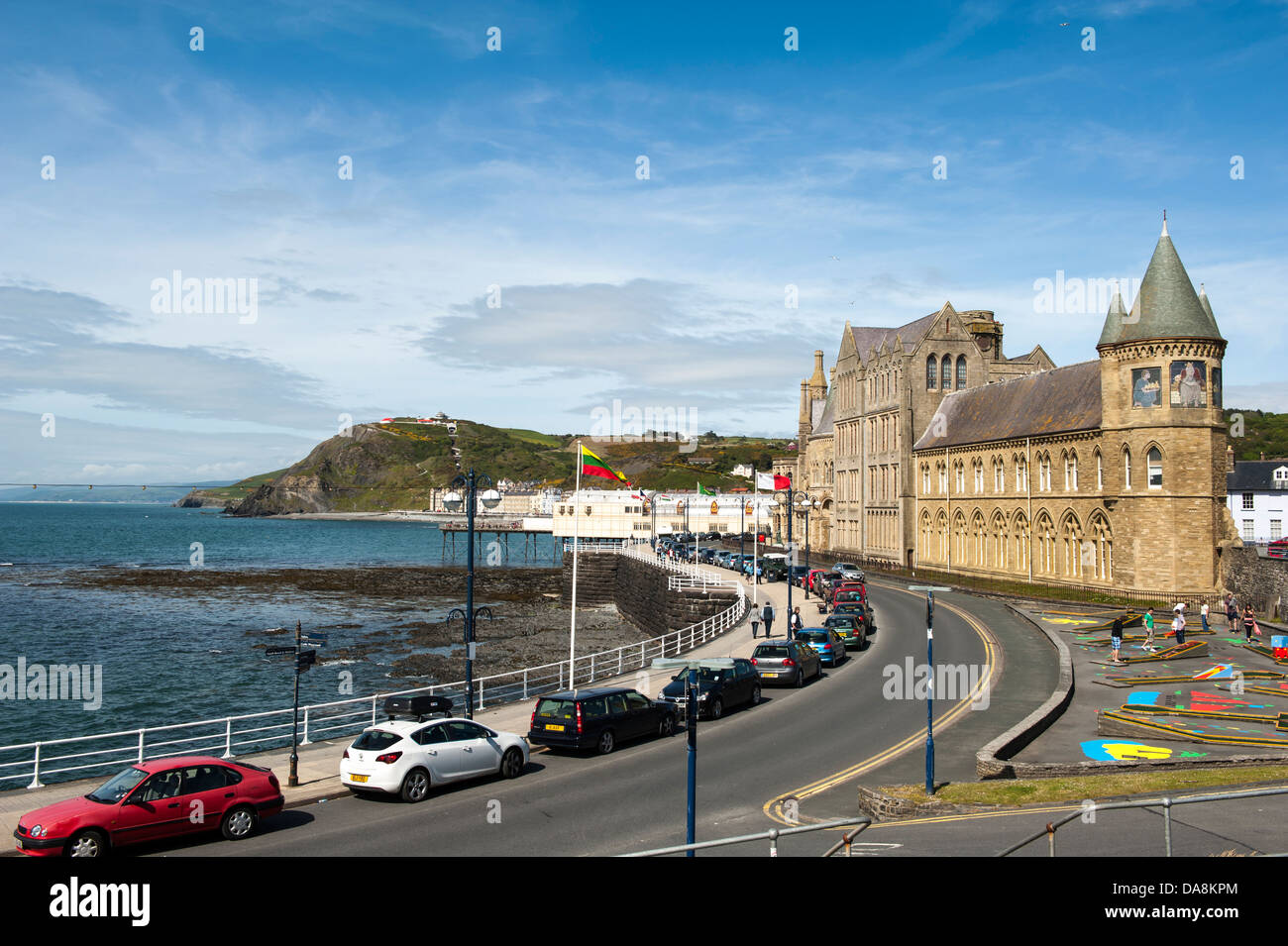 Aberystwyth University college and North Wales coast Stock Photo - Alamy
