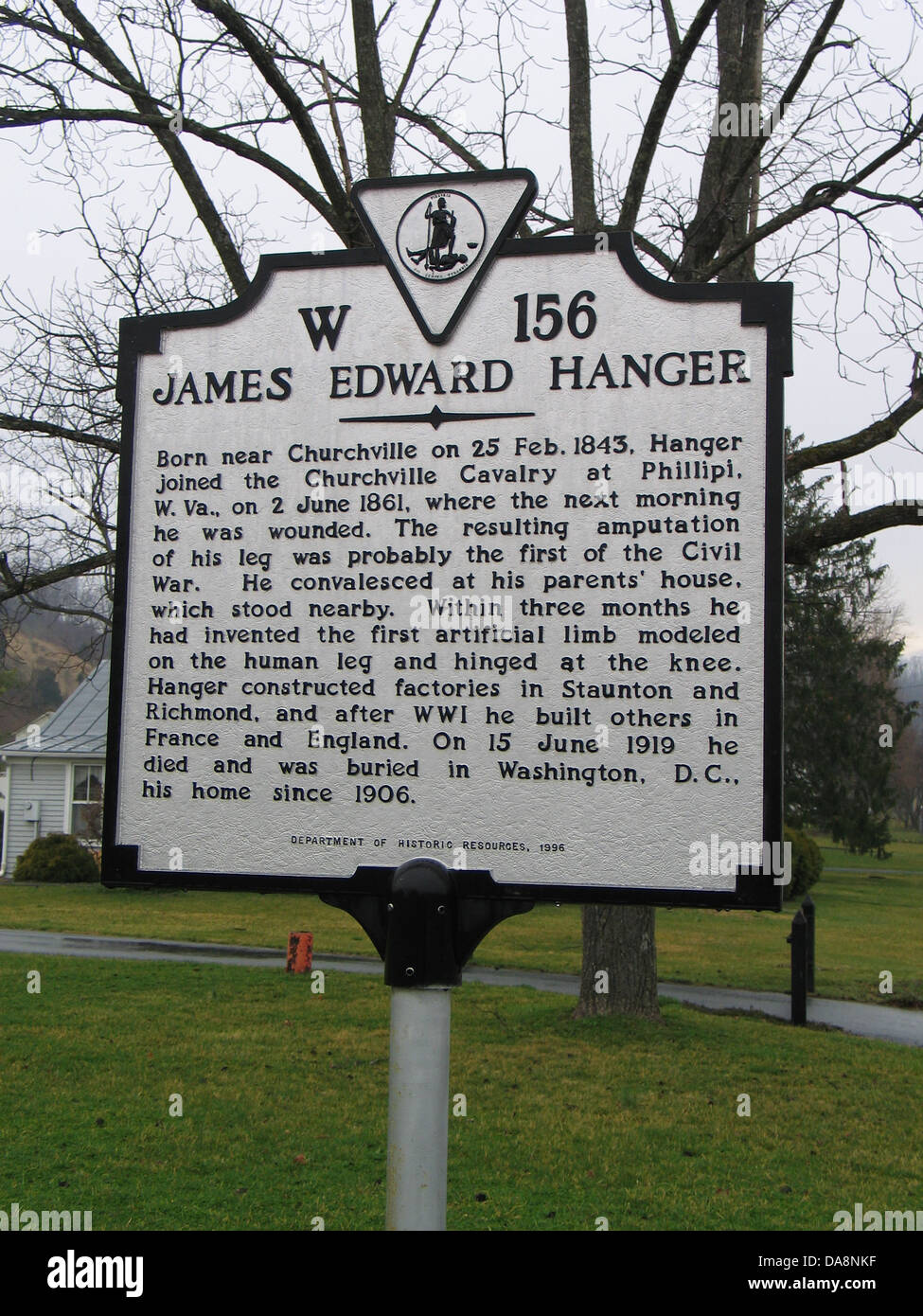 JAMES EDWARD HANGER Born near Churchville on 25 Feb. 1843, Hanger ...