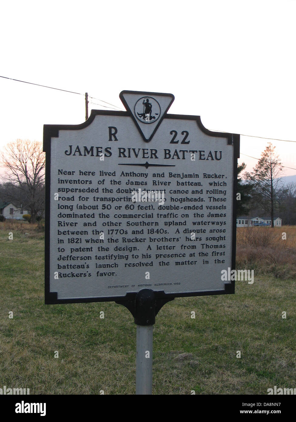 JAMES RIVER BATTEAU Near here lived Anthony and Benjamin Rucker ...