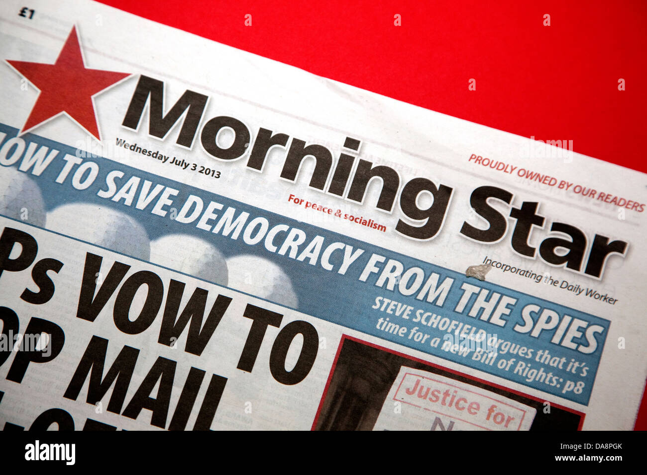 Morning Star, British left-wing daily tabloid newspaper, London Stock Photo - Alamy