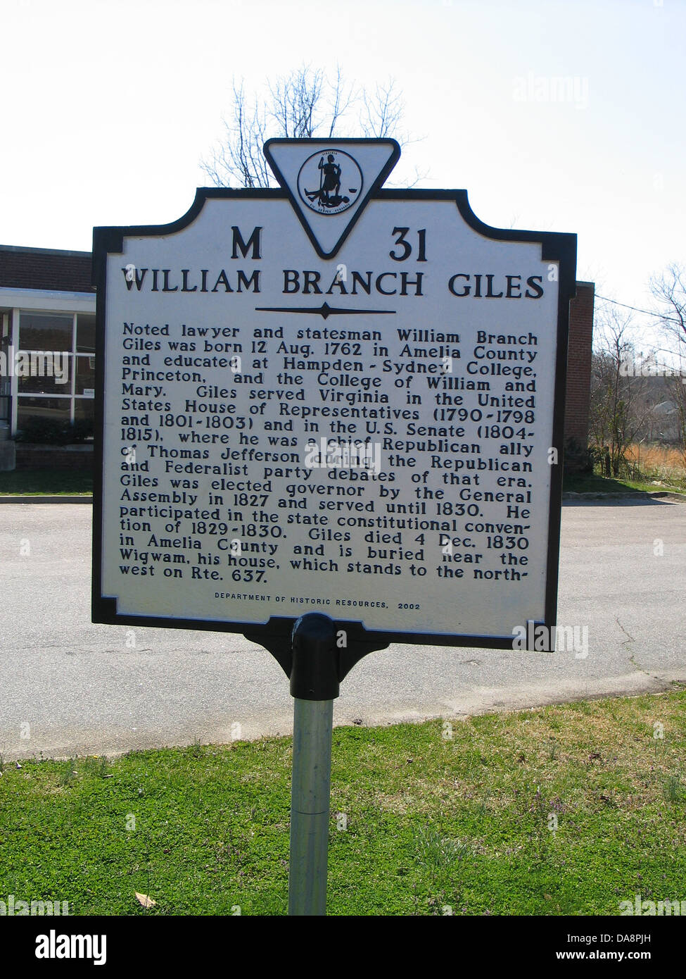 WILLIAM BRANCH GILES Noted lawyer and statesman William Branch Giles ...