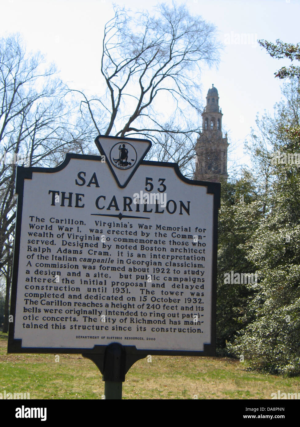 THE CARILLON The Carillon, Virginia's War Memorial for World War I, was ...