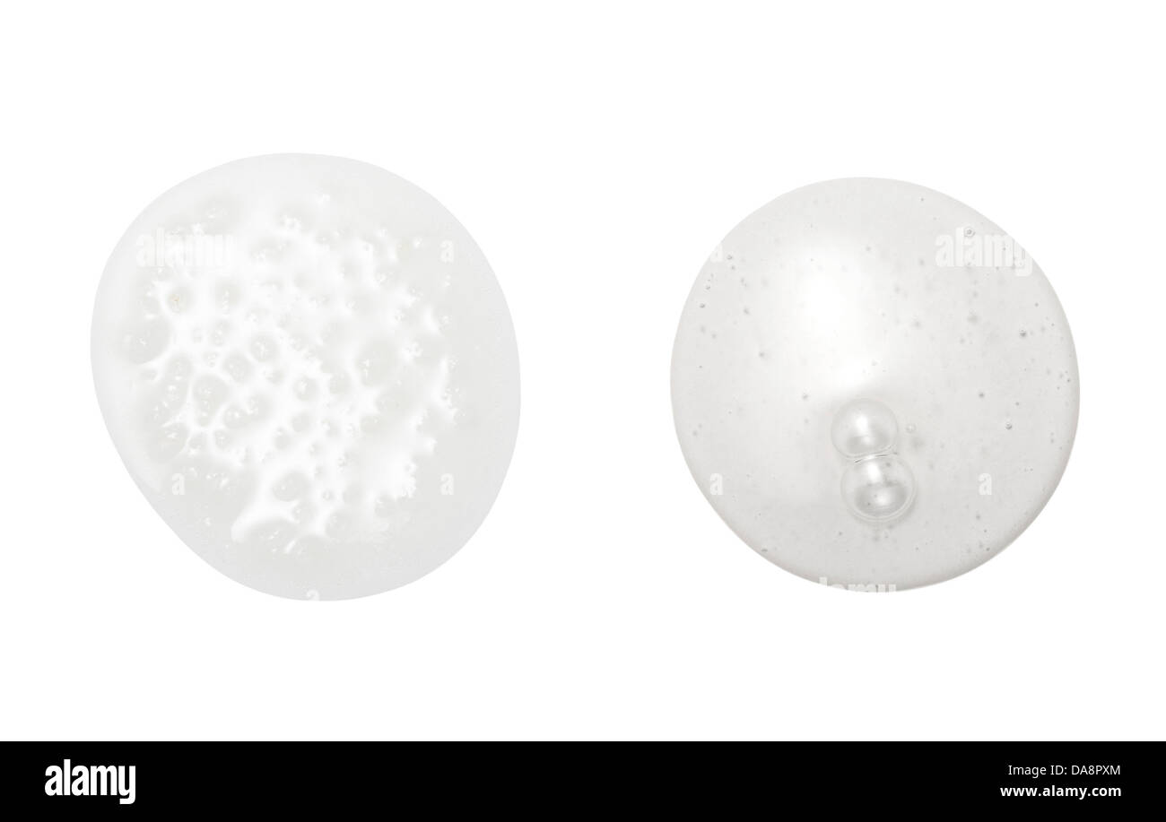 sweep of white beauty cream oil gel product cut out onto a white ...