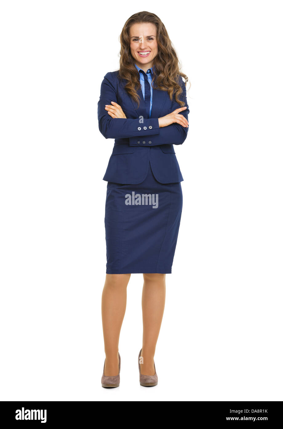 Full length portrait of happy business woman Stock Photo - Alamy