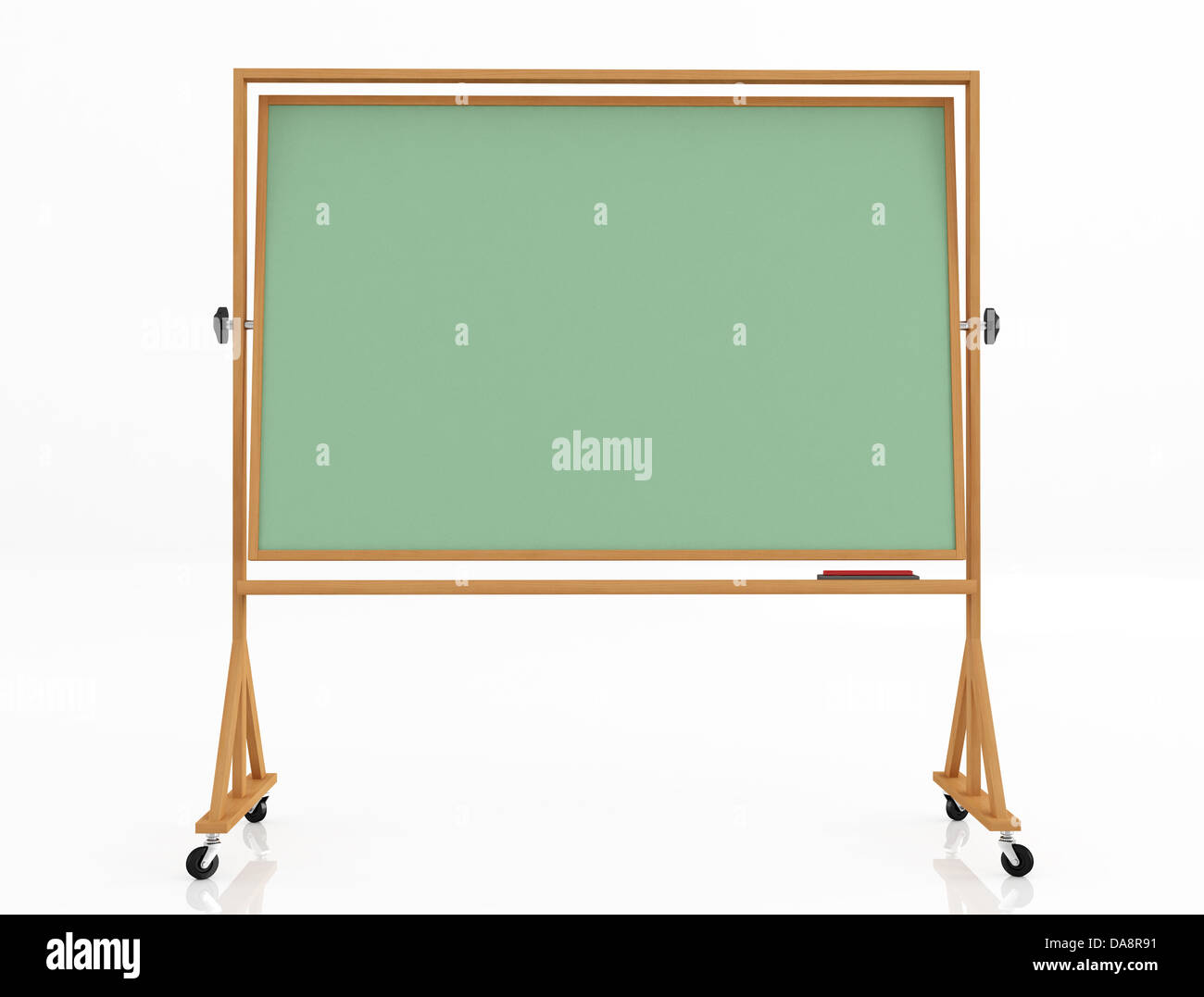 green classic blackboard on wheels isolated on white - rendering Stock ...