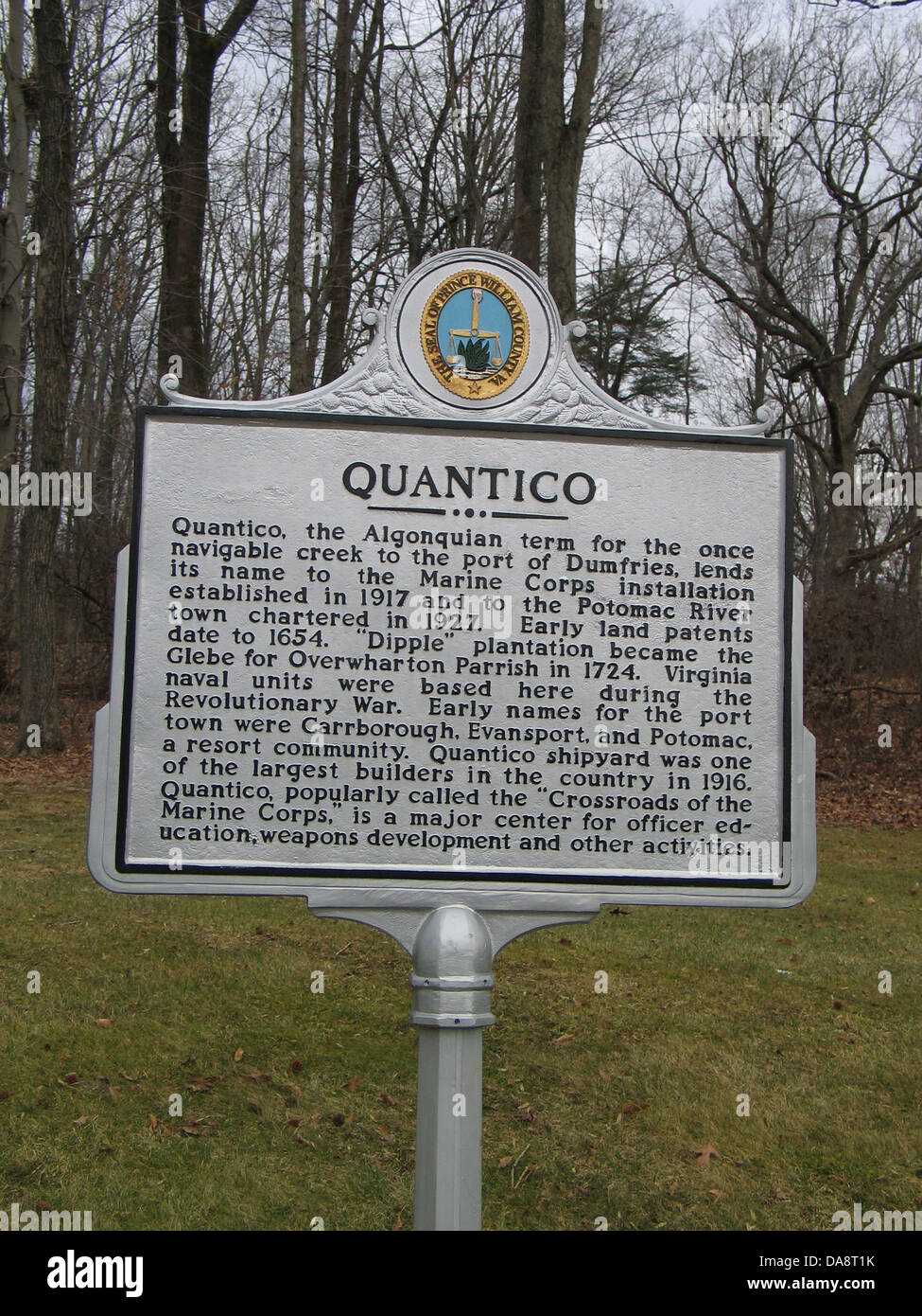 QUANTICO Quantico, the Algonquian term for the once navigable creek to ...