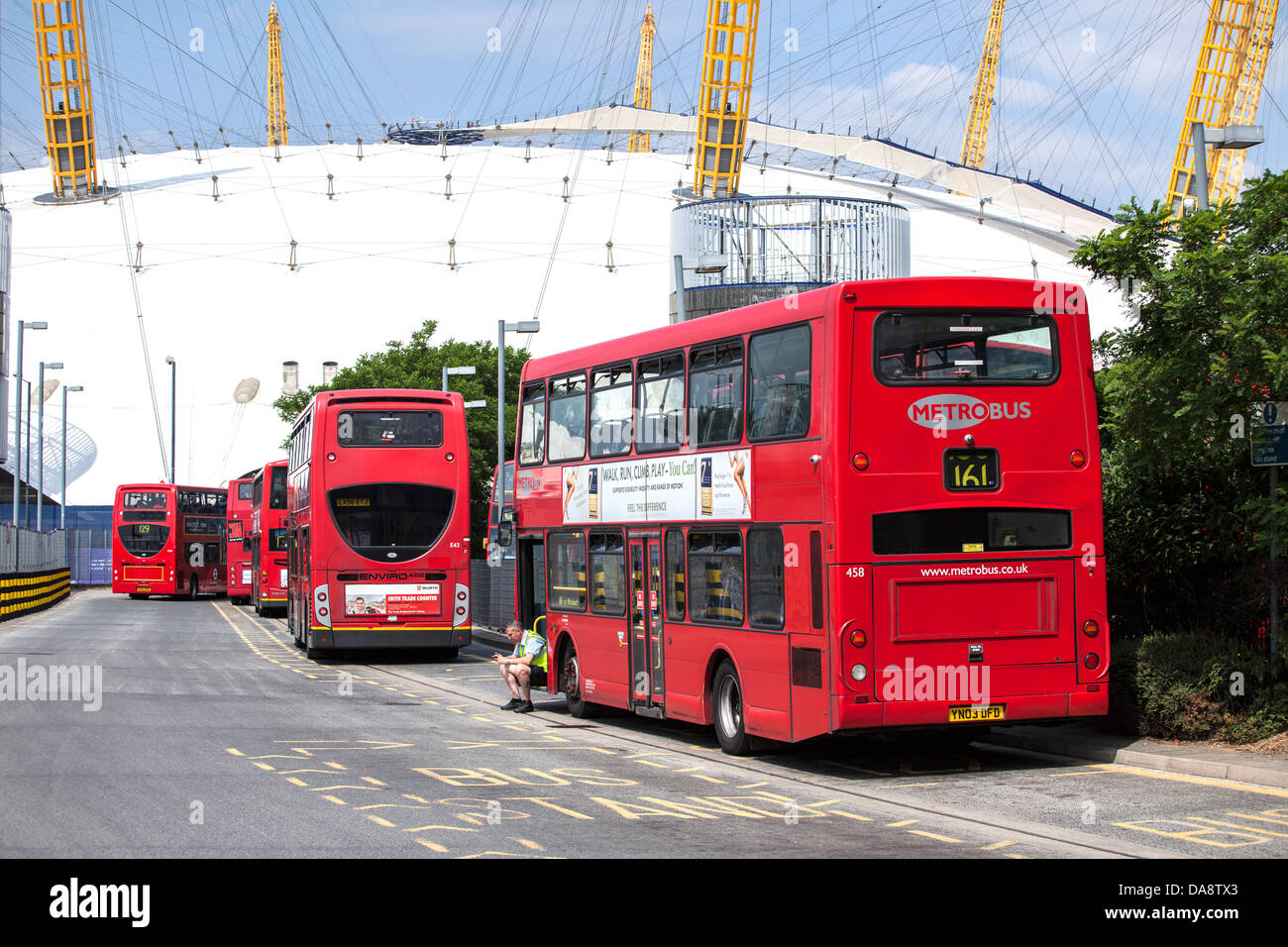 Red London Buses at Transport Interchange Stock Photo - Alamy