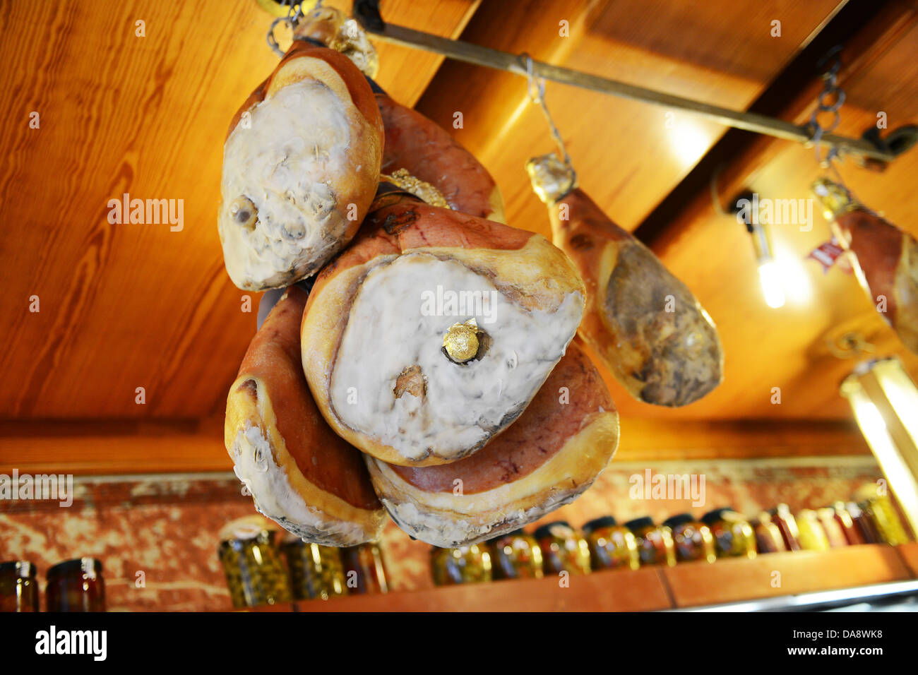 Hanging meat italy hi-res stock photography and images - Alamy