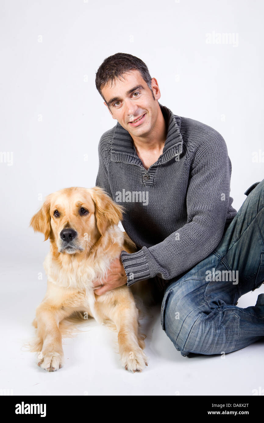 man and dog Stock Photo - Alamy