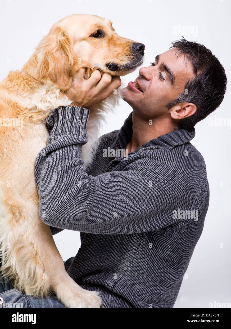 man and dog Stock Photo - Alamy