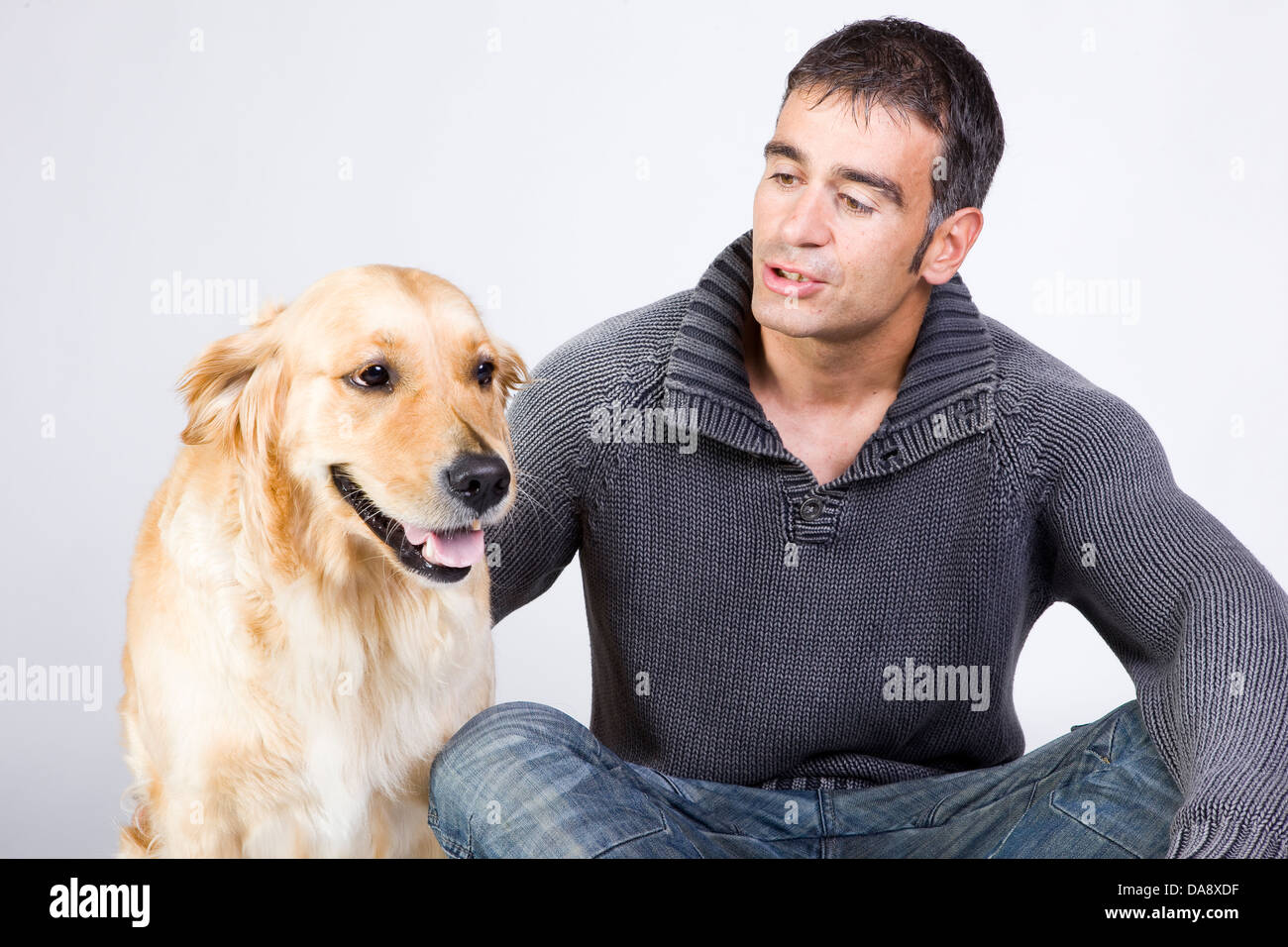 man and dog Stock Photo - Alamy