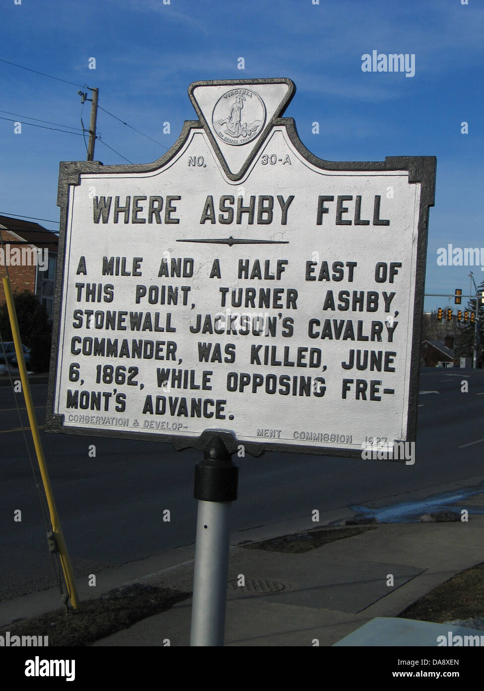WHERE ASHBY FELL A mile and a half east of this point, Turner Ashby ...