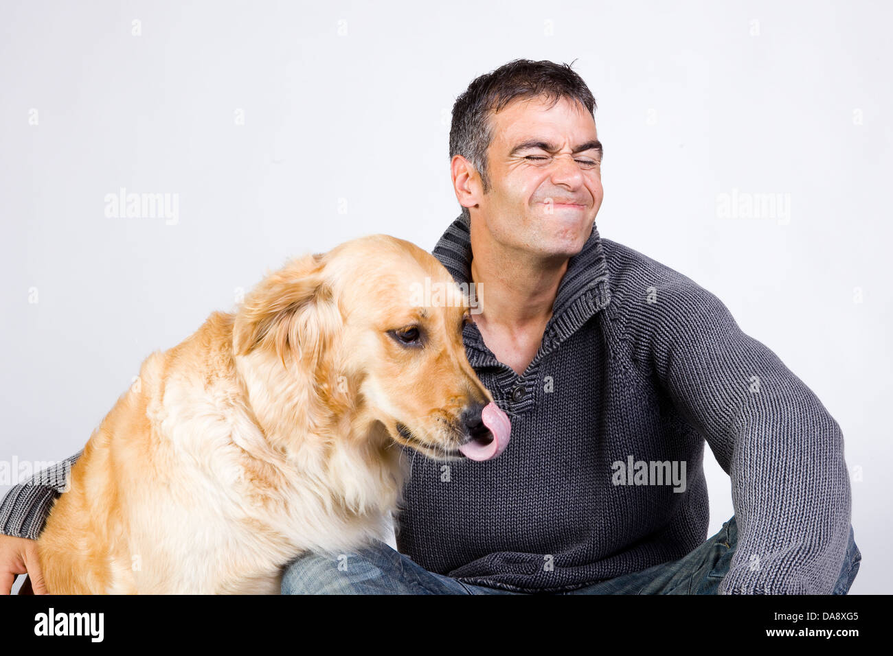 man and dog Stock Photo - Alamy
