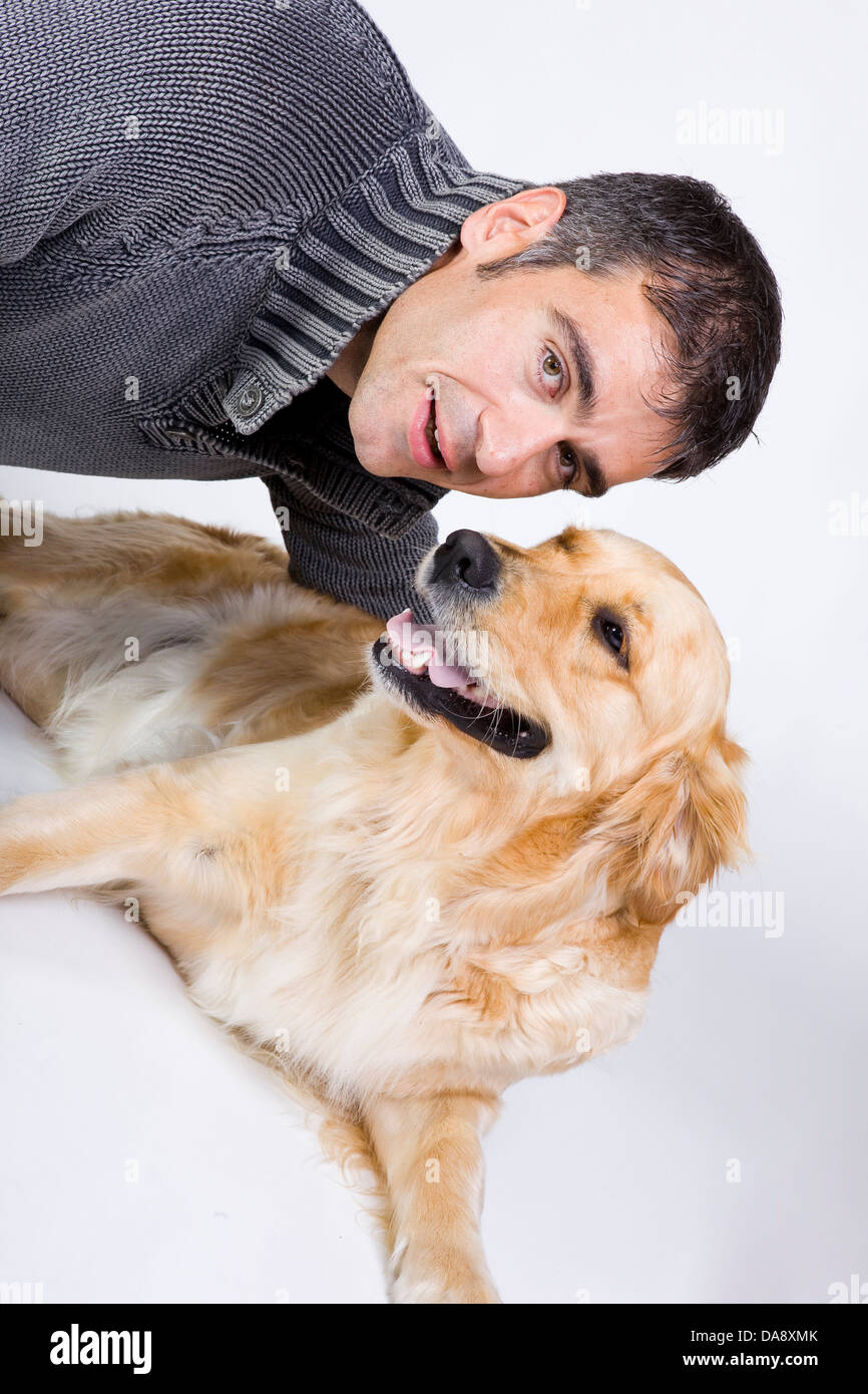 man and dog Stock Photo - Alamy