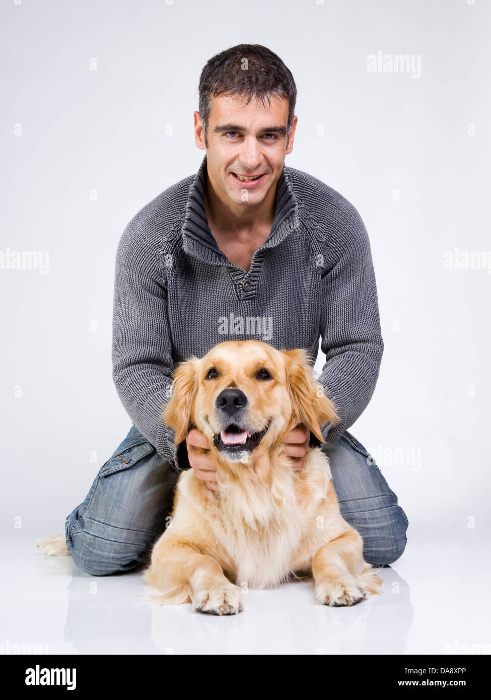 man and dog Stock Photo - Alamy