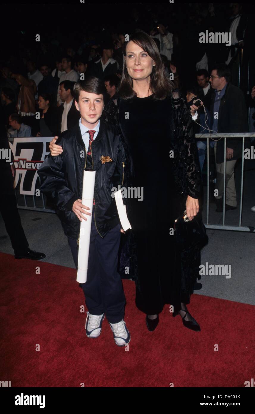 MEL HARRIS with son Byron at the Tomorrow Never dies , USA premiere in ...