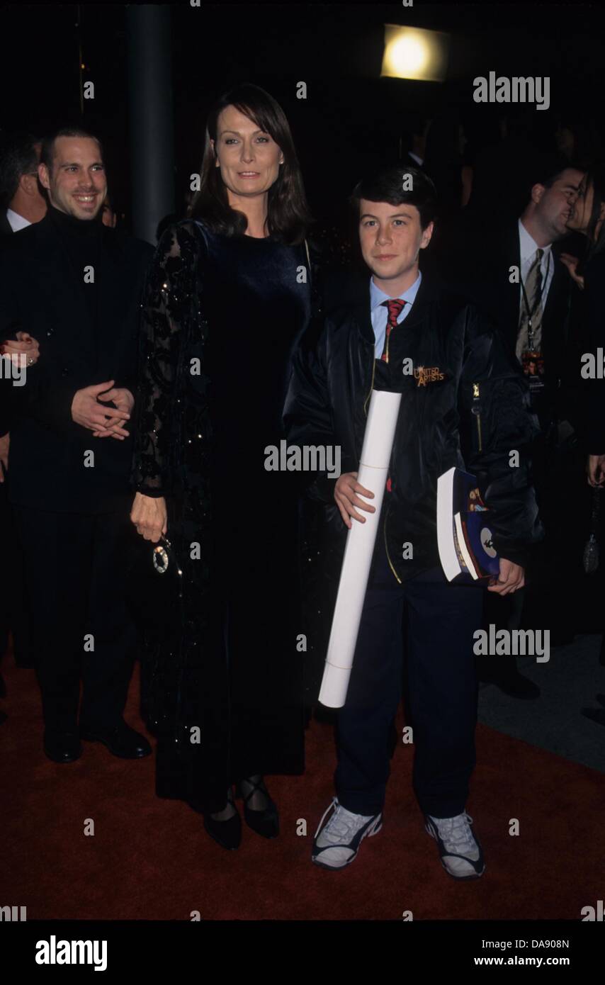 MEL HARRIS with son Byron at Tomorrow never dies James Bond premiere ...