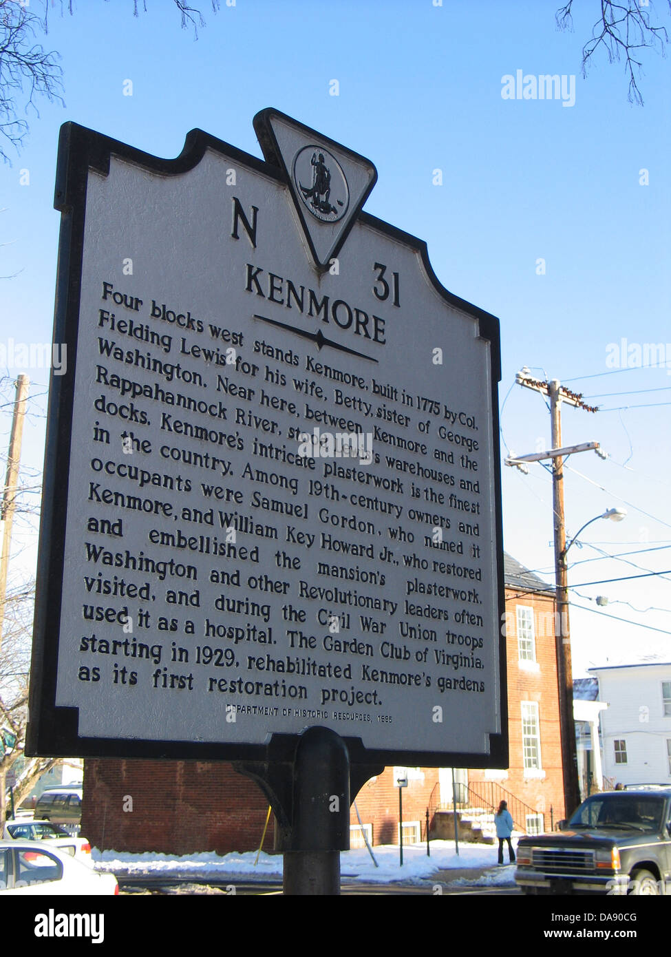 KENMORE Four blocks west stands Kenmore, built in 1775 by Col. Fielding ...
