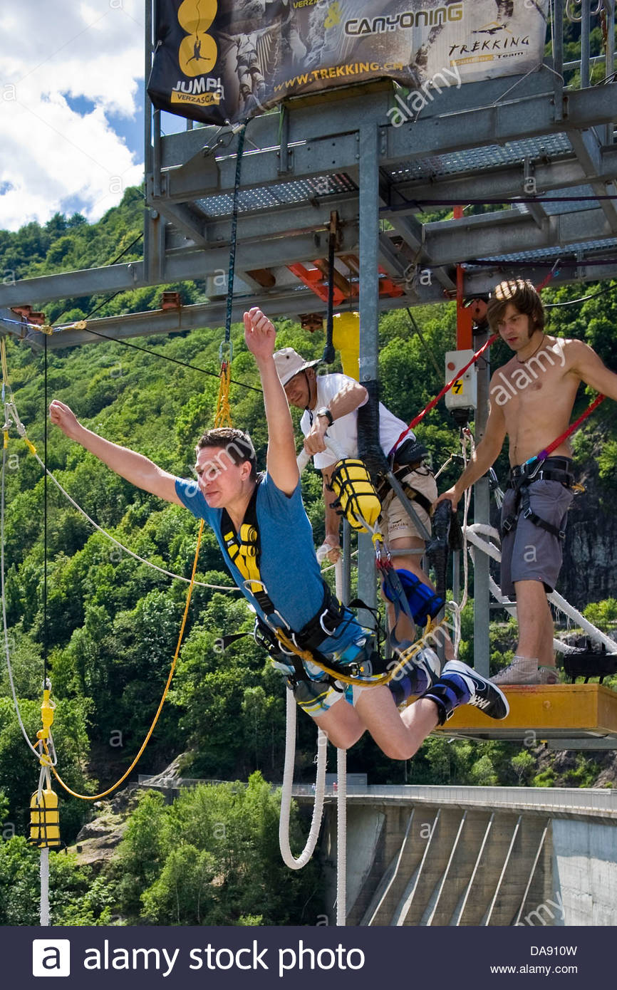 Bungee Jumping Verzasca Dam High Resolution Stock Photography and ...