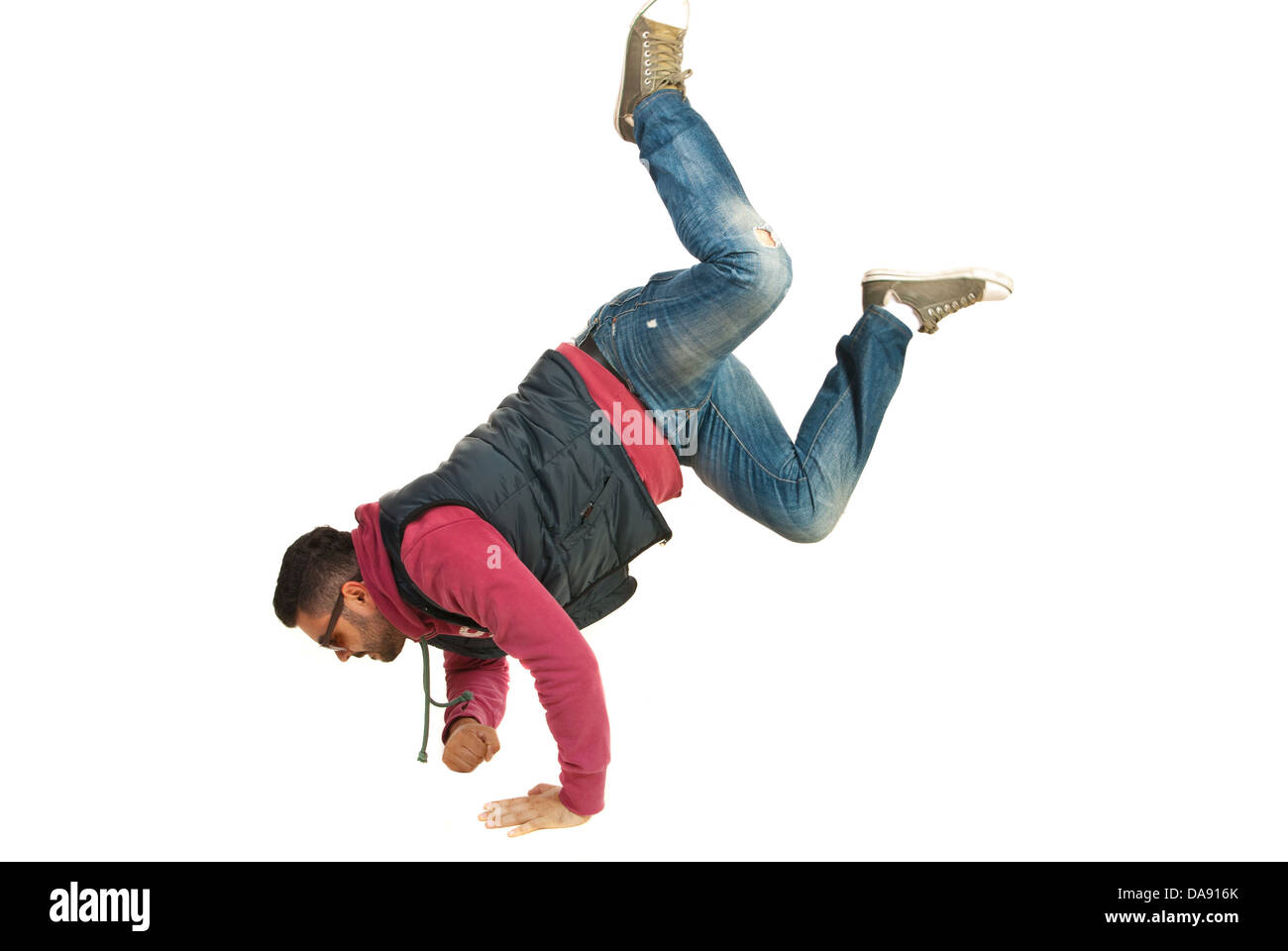 Hip hop man dancing isolated on white background Stock Photo - Alamy