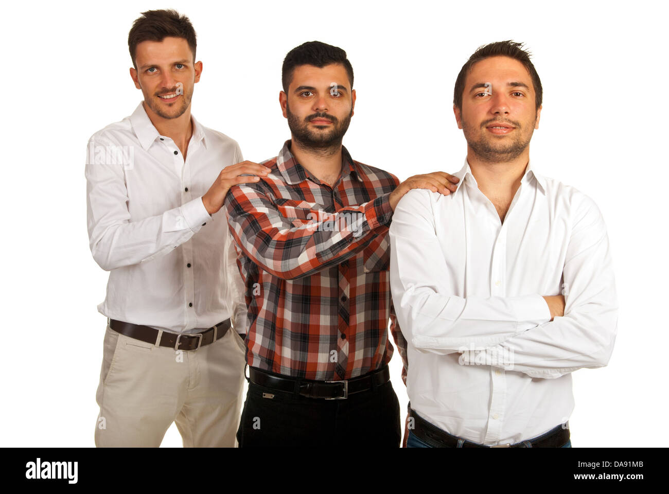 Business men support isolated on white background Stock Photo - Alamy