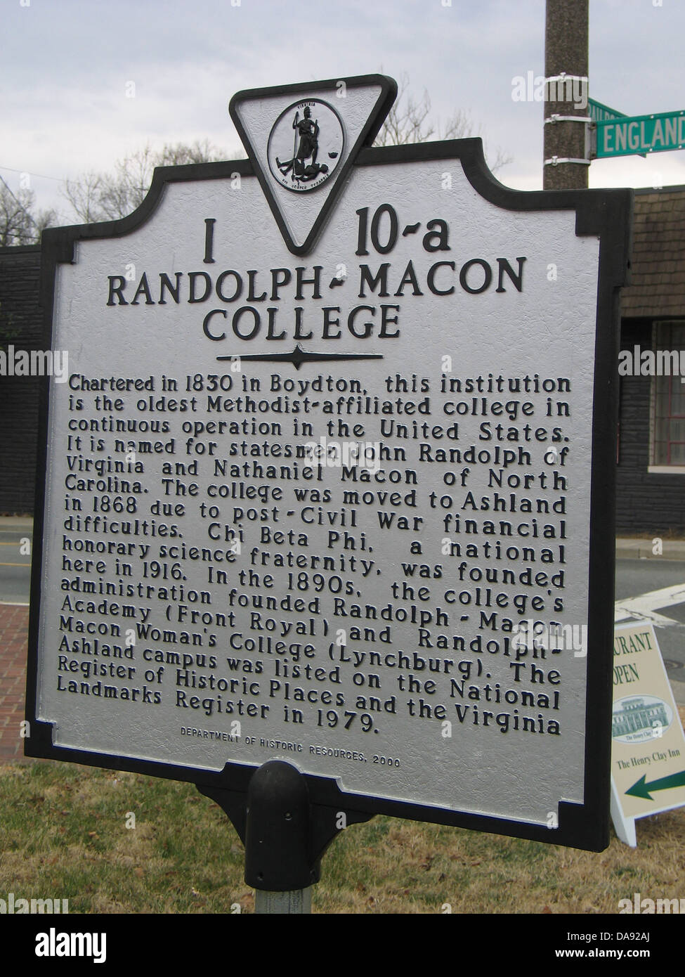 RANDOLPH-MACON COLLEGE Chartered in 1830 in Boydton, this institution is the oldest Methodist ...