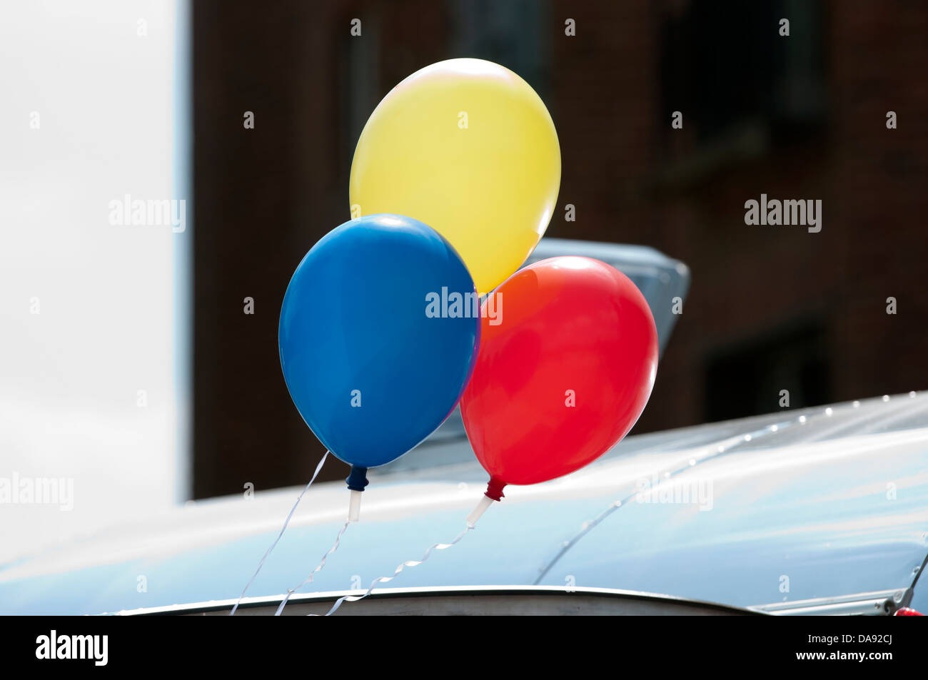 Balloons in the three primary colours Stock Photo - Alamy