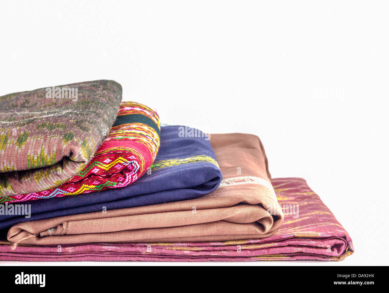 stack of THAI silk Stock Photo - Alamy